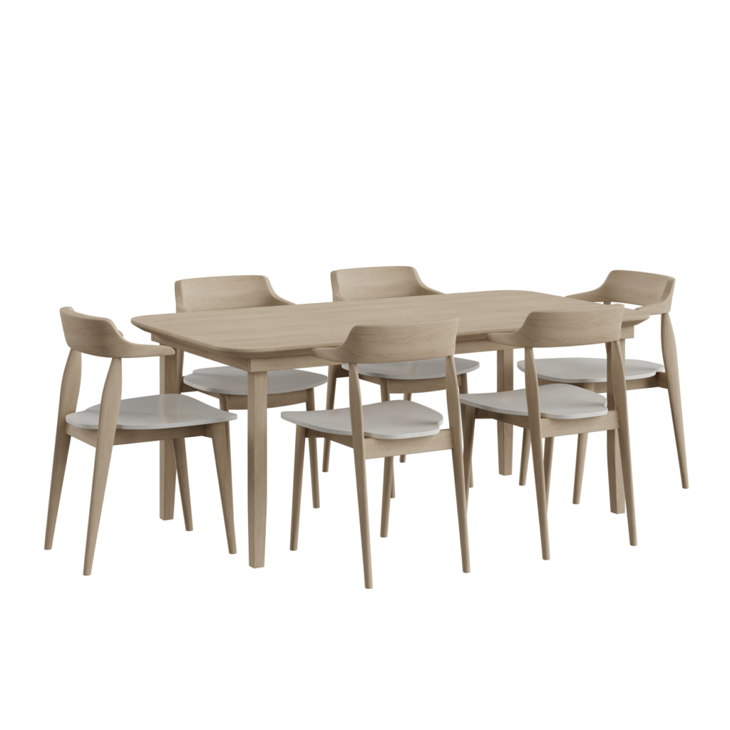 Mid Century Modern Dining Table Set 01 • iMeshh - 3D Model for Blender 4.0+