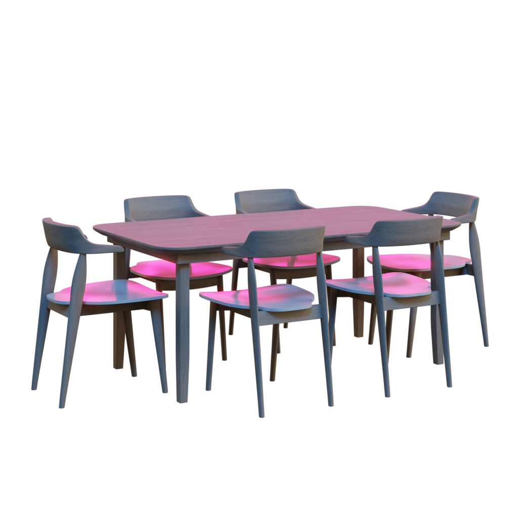 Mid Century Modern Dining Table Set 01 • iMeshh - 3D Model for Blender 4.0+