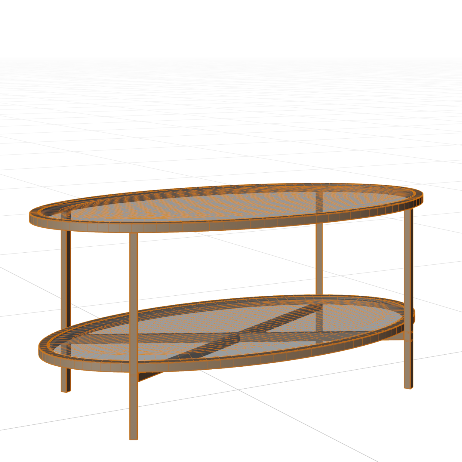Oval Metal Glass Coffee Table 01 • iMeshh - 3D Model for Blender 4.0+