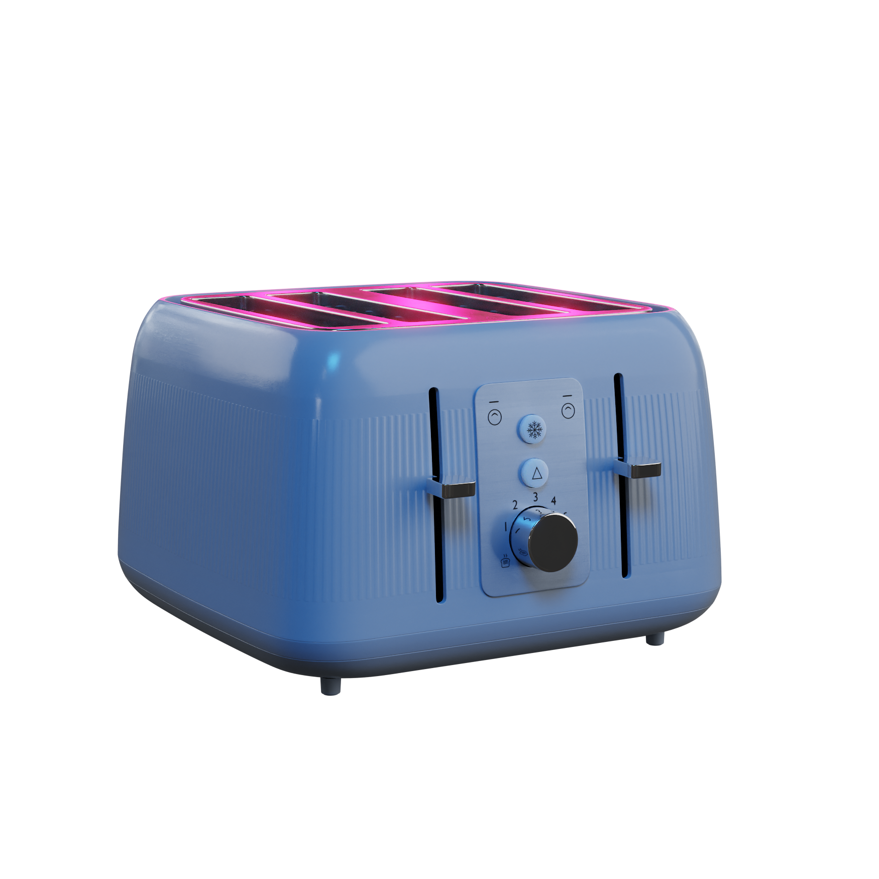 Blue Ribbed Toaster 01 • iMeshh - 3D Model for Blender 4.0+
