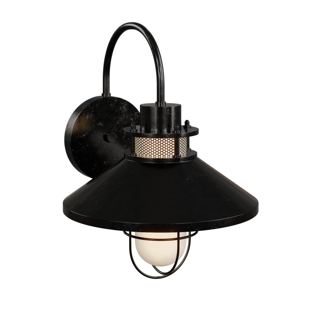Industrial Caged Wall Light 01 • iMeshh - 3D Model for Blender 4.0+
