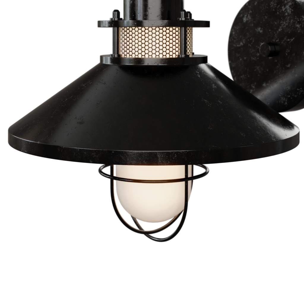 Industrial Caged Wall Light 01 • iMeshh - 3D Model for Blender 4.0+