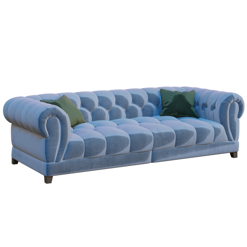 Scroll Arm Tufted Sofa 01 • iMeshh - 3D Model for Blender 4.0+