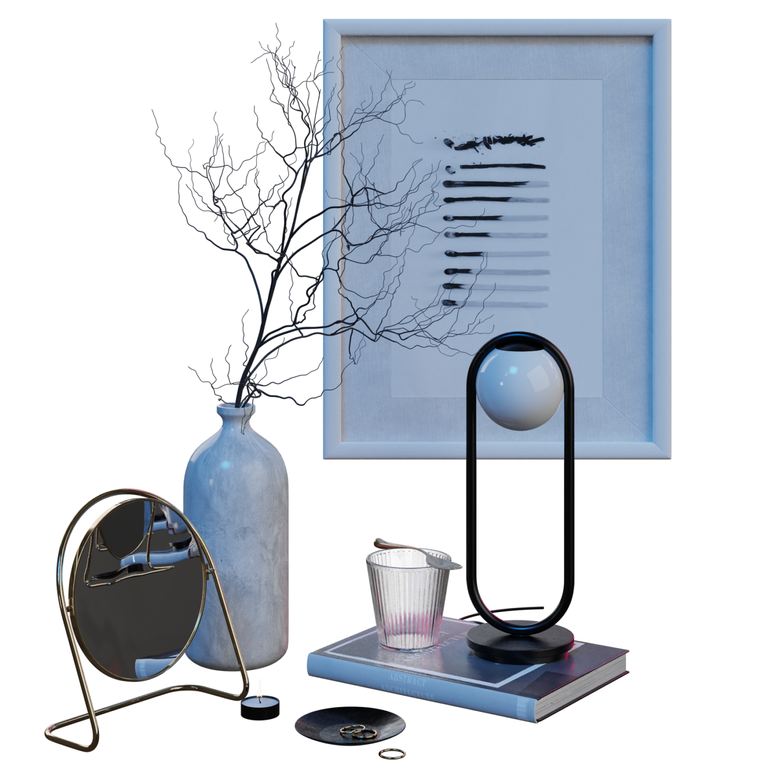 Dressing Table Decor Set 01 • iMeshh - 3D Model for Blender 4.0+