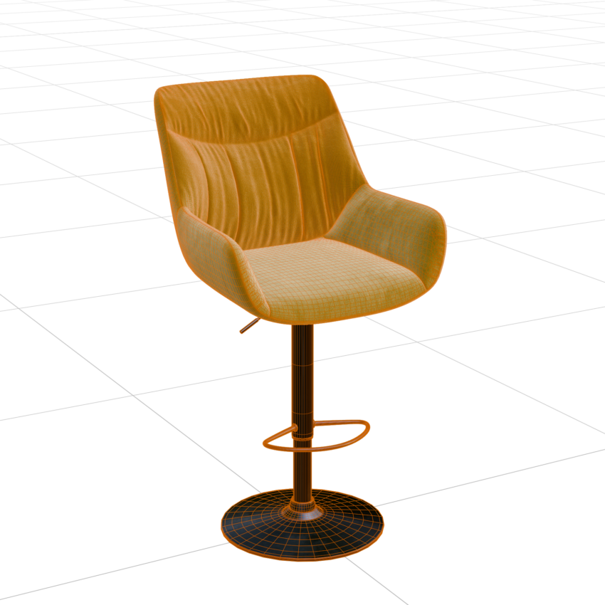 Elegant Yellow Stool 01 • iMeshh - 3D Model for Blender 4.0+