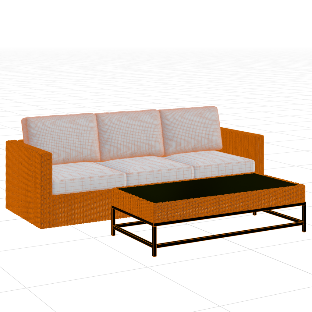 Rattan Sofa Set 01 • iMeshh - 3D Model for Blender 4.0+