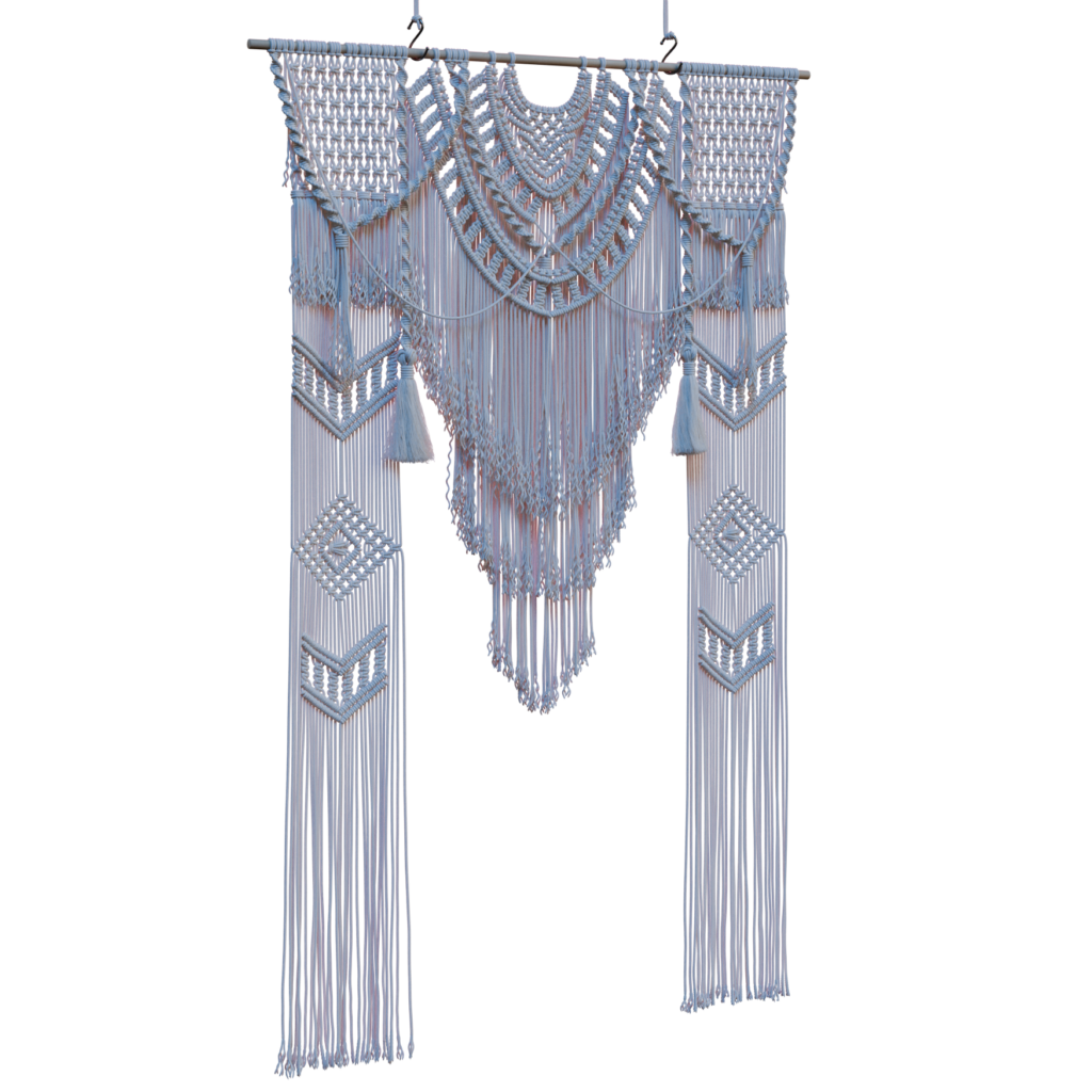 Macrame Arch Wall Decoration 01 • iMeshh - 3D Model for Blender 4.0+