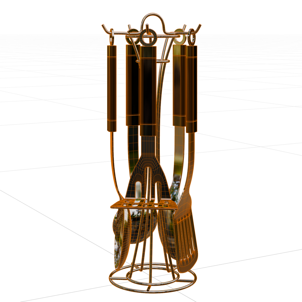 Wire Kitchen Utensil Holder 02 • iMeshh - 3D Model for Blender 4.0+
