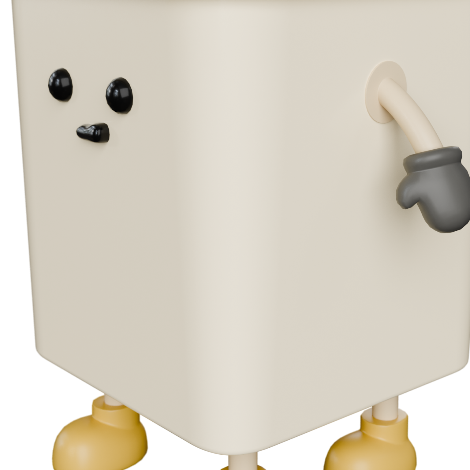 Waste Bin Character 01 • iMeshh - 3D Model for Blender 4.0+