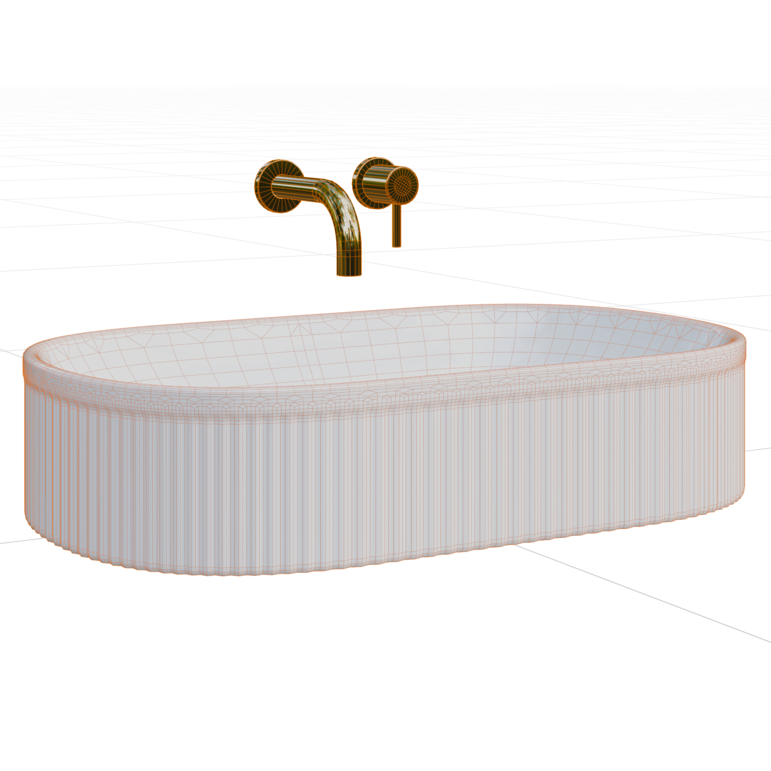 Fluted Washbowl 01 • iMeshh - 3D Model for Blender 4.0+