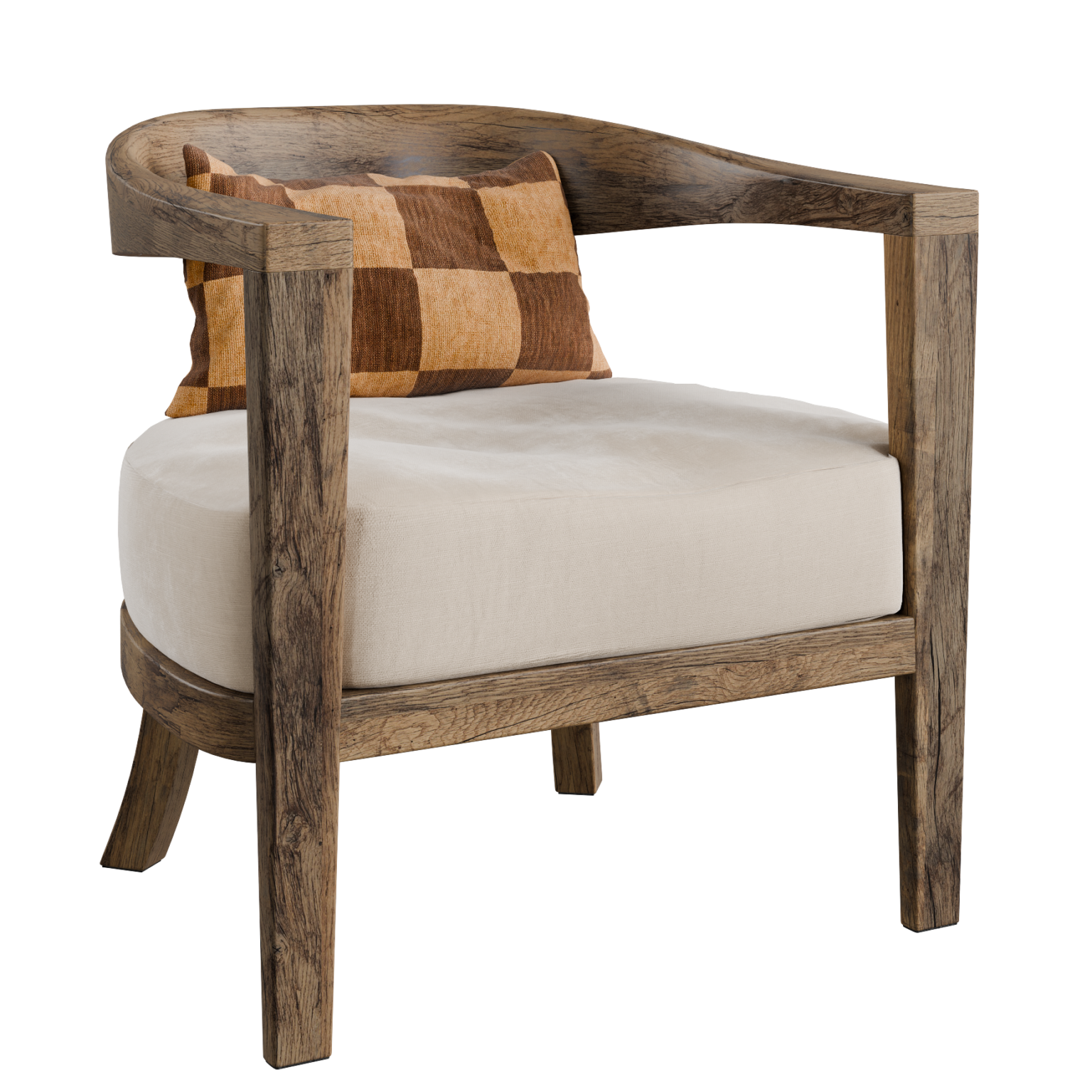 Rustic Barrel Wood Lounge Chair 01 • iMeshh - 3D Model for Blender 4.0+