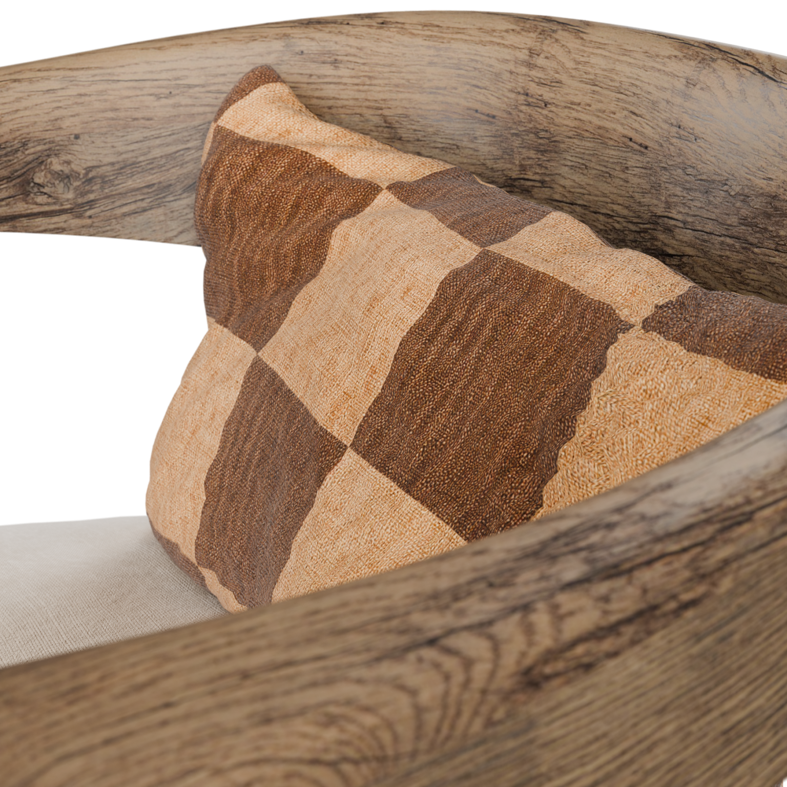 Rustic Barrel Wood Lounge Chair 01 • iMeshh - 3D Model for Blender 4.0+