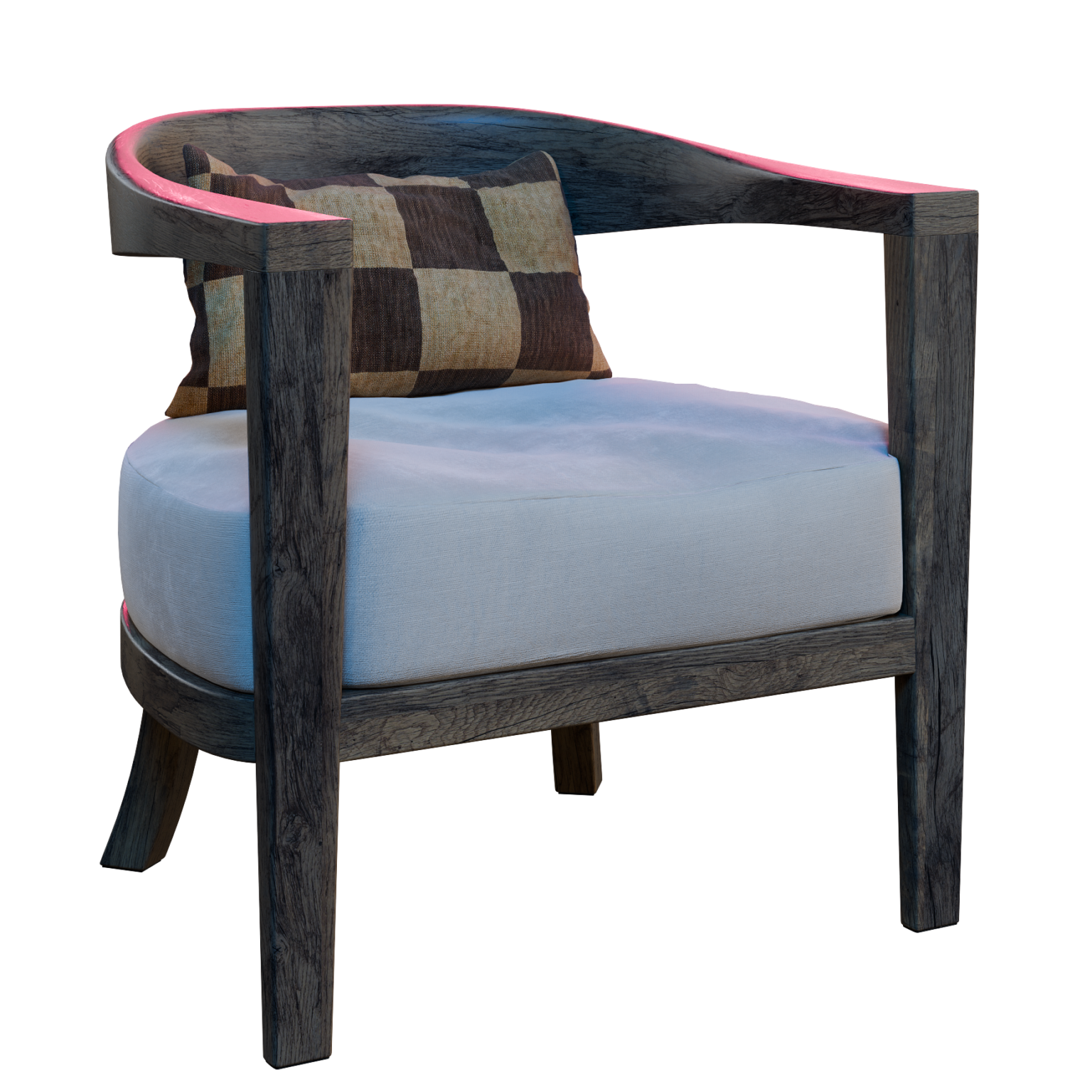 Rustic Barrel Wood Lounge Chair 01 • iMeshh - 3D Model for Blender 4.0+