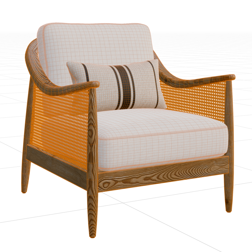 Wicker Lounge Chair 07 • iMeshh - 3D Model for Blender 4.0+
