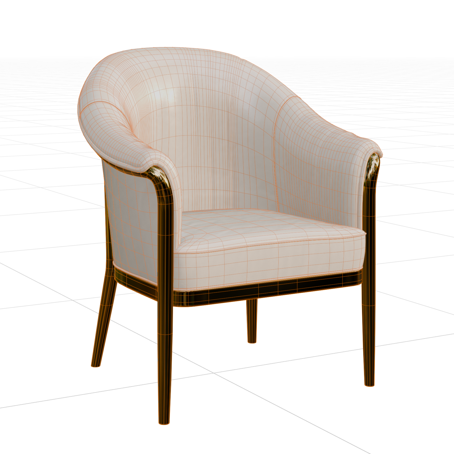 Cream Leather Lounge Chair 01 • iMeshh - 3D Model for Blender 4.0+