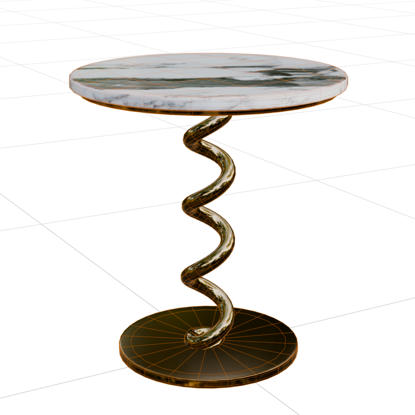Marble Gold Spiral Coffee Table 01 • iMeshh - 3D Model for Blender 4.0+