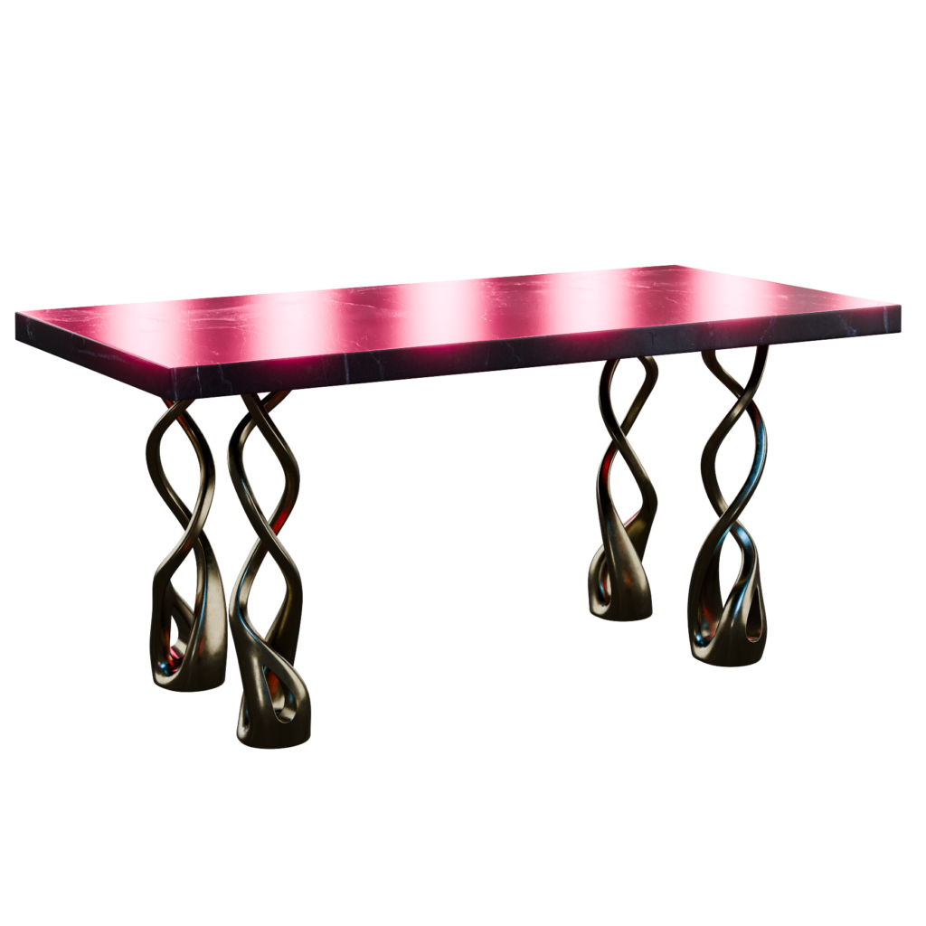Marble Gold Spiral Dining Table 01 • iMeshh - 3D Model for Blender 4.0+