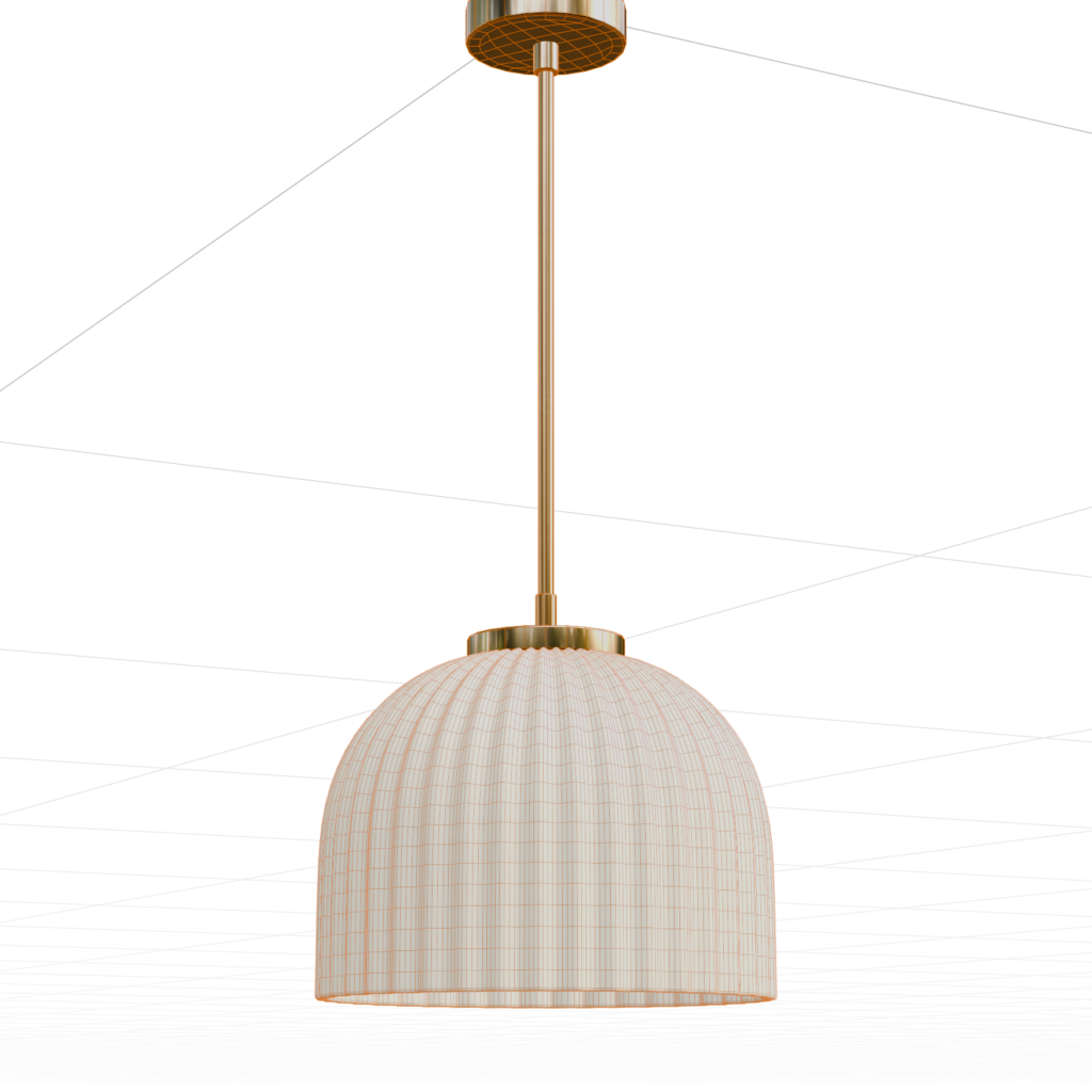 Ribbed Dome Shade Pendant 01 • iMeshh - 3D Model for Blender 4.0+